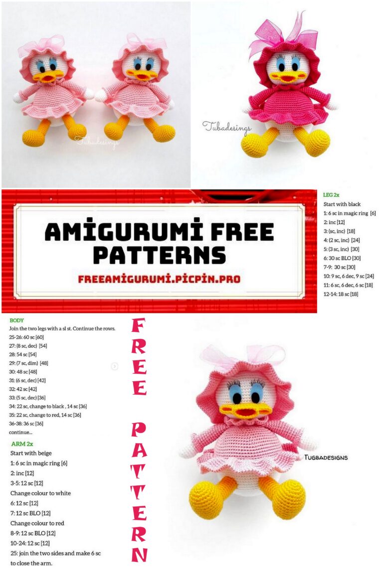 Daisy Duck Amigurumi Free Crochet Pattern – Amigurumi